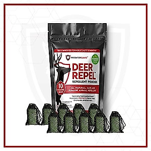 Deer Repel Deer Repellent Plants Pouches - Stop Deer and Rabbits Eating Plants Trees Gardens and Vegetables - 10 Pack Lasts 12 Months - All Natural Ingredients