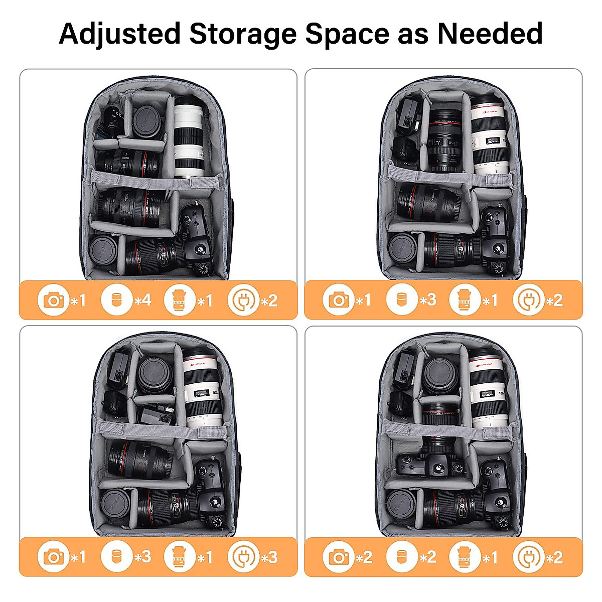 MOSISO Camera Backpack, DSLR/SLR/Mirrorless Photography 3 Layers Tactical Camera Bag Case with Tripod Holder&15-16 inch Laptop Compartment&Elastic Cord Strap Compatible with Canon/Nikon/Sony, Black