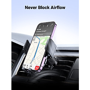 UGREEN Car Phone Holder Phone Mount Car Vent Phone Holder Thick Case Friendly Compatible with iPhone 15 14 Pro Max 14 Plus, iPhone 13 12 11 Pro Max Mini SE XS XR 8 7 6 6S Cell Phone
