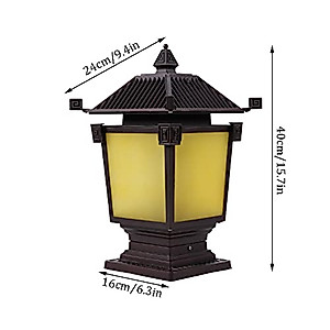 CZLZY European Style E27 Pillar Lamp Outdoor Post Light Fixtures Waterproof IP55 Villa Garden Decoration Column Light Wall Gate Landscape Light Lawn Light