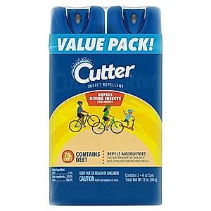 Cutter Insect Repellent Twin Pack, 2-6 Ounce Aerosol Cans, With 7 Percent DEET