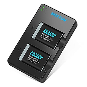BESTON 2-Pack NB-13L Battery Pack and Rapid USB Charger for Canon PowerShot SX620 HS, SX720 HS, SX730 HS, SX740 HS, G1 X Mark III, G5 X, G7 X, G7 X Mark II, G9 X, G9 X Mark II Cameras