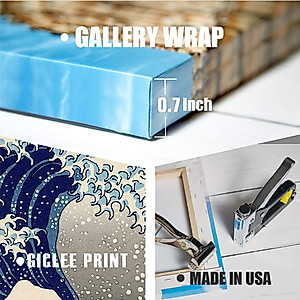 A&T ARTWORK The Great Wave off Kanagawa by Katsushika Hokusai The World Classic Art Reproductions, Giclee Canvas Prints Wall Art for Home Decor, 30x20 inches