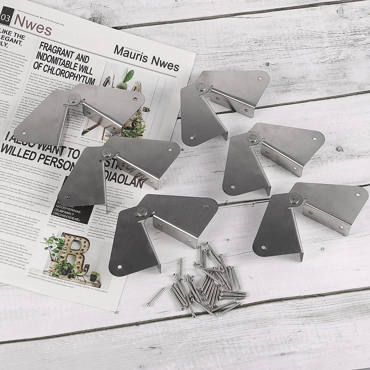 6pcs Gutter Extension Hinge, Stainless Steel Downspout Extension Hinge Zip Flip-Up Hinge Guttering Extension Can Easy DIY Installation on Any Size Rectangular or Square Downspout