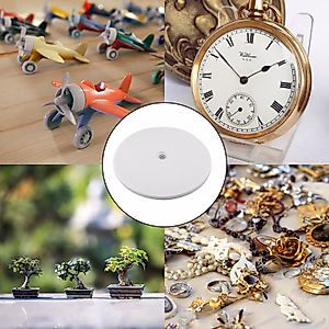 Jersvims 8 Inch Acrylic Turntable Platter, White Turntable Organizer Round Rotating Plate for Kitchen Pantry Cabinet Desk Rack Spice Cake Cookie Decorating