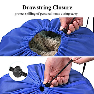 OTraki Heavy Duty Large Laundry Bags 2 Pack 28 x 45 inch XL Drawstring Travel Organizer Bag Fit Hamper Basket Camp Home College Dorm Tear Resistant Dirty Cloth Big Storage, Three Loads of Clothes Blue