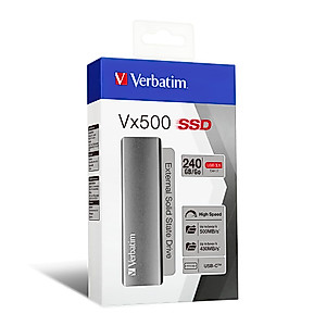 Verbatim 240GB Vx500 External SSD, USB 3.1 Gen 2 - Graphite