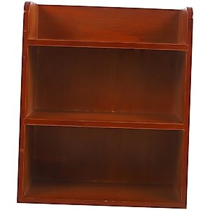 LIFKICH Layered Wooden Shelf Plant Wall Hanger Table Top Bookshelf Wall Hung Shelves Desktop Decor Storage Drawers Square Wall Shelf Vintage Decor for Home Vintage Tray Home Decor Brown