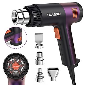 A Nice Heat Gun, Compact but Powerful, Variable Temp Control 122℉~1202℉, Fast Heating Smaller Heat Gun for Crafting, Shrink Tubing,Shrink Wrap,Vinyl Wrap, Intergrated Holder for Hands Free & Hanging
