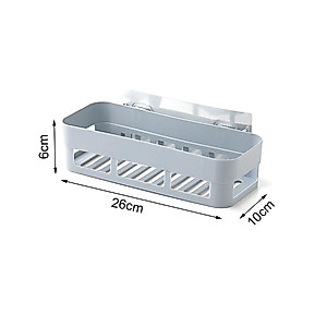 Yosoo Corner Shelf Plastic Wall Mounted Adhesive Shower Basket Storage Organizer for Home Bathroom(White)