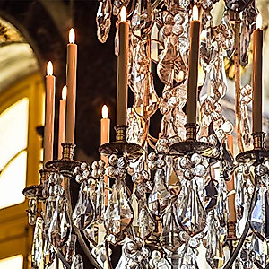 Wondise Window Candles Battery Operated with Remote and Timer, 3D Wick Ivory Taper Candles with Silver Holders and Suction Cups for Christmas Decoration, Set of 6(D0.8 x H10 inch)