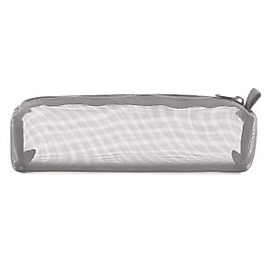 Muji Gray Nylon Mesh Pen CASE Square See Through Easily take Out pens Size (7"x 2"x 2")