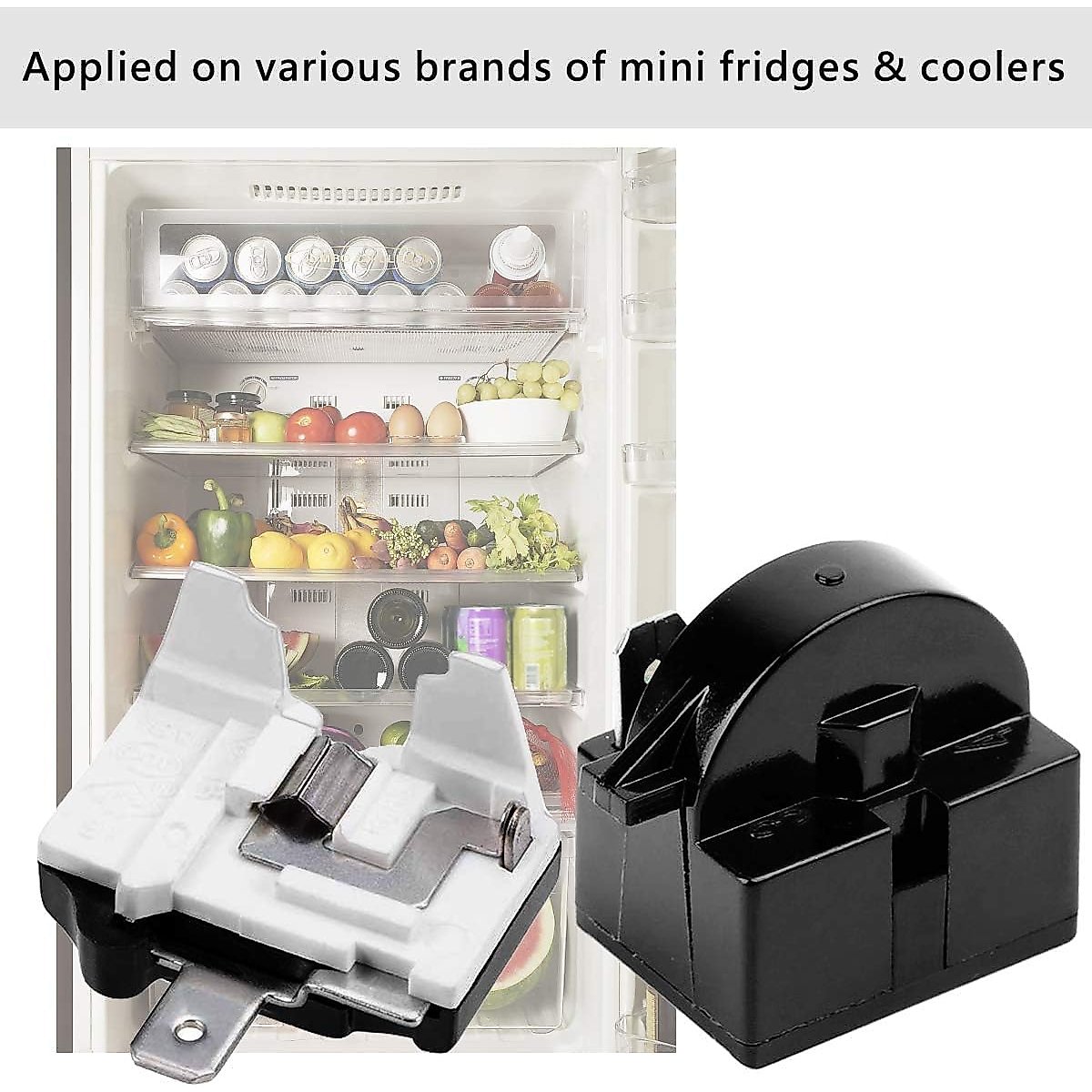 QP2-4.7Starter Relay and Overload 1 Pin Refrigerator Starter Relay and 6750C-0005P Refrigerator Overload Protector（2 Pieces in Total）Mini Refrigerator Parts Compatible with LG Refrigerator Compressor