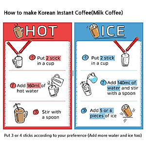 Korean 3 in 1 Instant Coffee Variety Sample Packets with Gift Box Set, Camping Essentials, Maxim Instant Coffee Mix Combination 20 Sticks