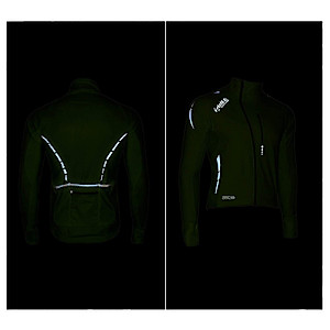 Zimco Pro Men Winter Cycling Jackets High Viz Bicycle Jersey Windproof Thermal Insulated Jacket (Medium, Black)