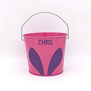 Personalized Big Ear Bunny Easter Pail