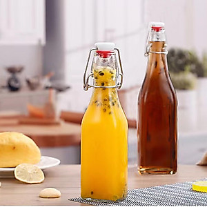 Accguan Glass Bottle,250ml Flip Top Glass Bottle for Kombucha, Kefir, Vanilla Extract, Beer, Beverages, Oil, Vinegar, Beer, Soda,Leak Proof(12pcs)