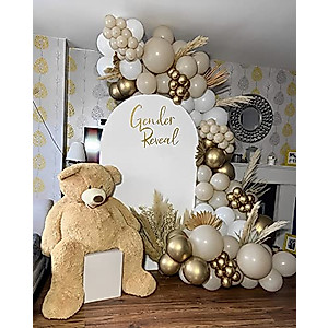 Boho Balloon Garland Arch Kit, 147Pcs White Sand Gold Balloons Garland Kit Neutral Balloon Arch Kit for Baby Shower Bridal Shower Wedding Birthday Party Decorations