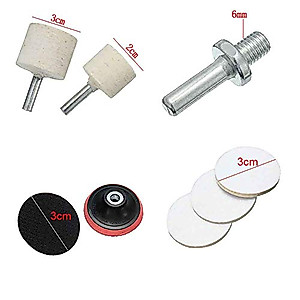 CALIDAKA 9pcs/Set Glass Polishing Kit, Car Windshield Polishing Kit, Scratch Removal Set, Deep Scratch Remover Ceric Dioxide Abrasive Discs Polish Pad Felt for Windscreen and Glass