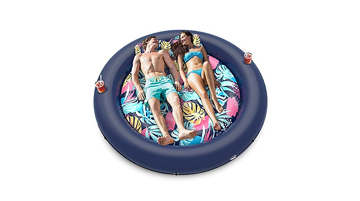 LUSVNEX Inflatable Tanning Pool Lounger for Outdoor Fun