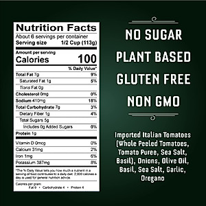 Carbone Tomato Basil Pasta Sauce | Tomato Sauce Made with Fresh & All-Natural Ingredients | Non GMO, Vegan, Gluten Free, Low Carb Pasta Sauce, 24 Fl Oz (Pack of 4)