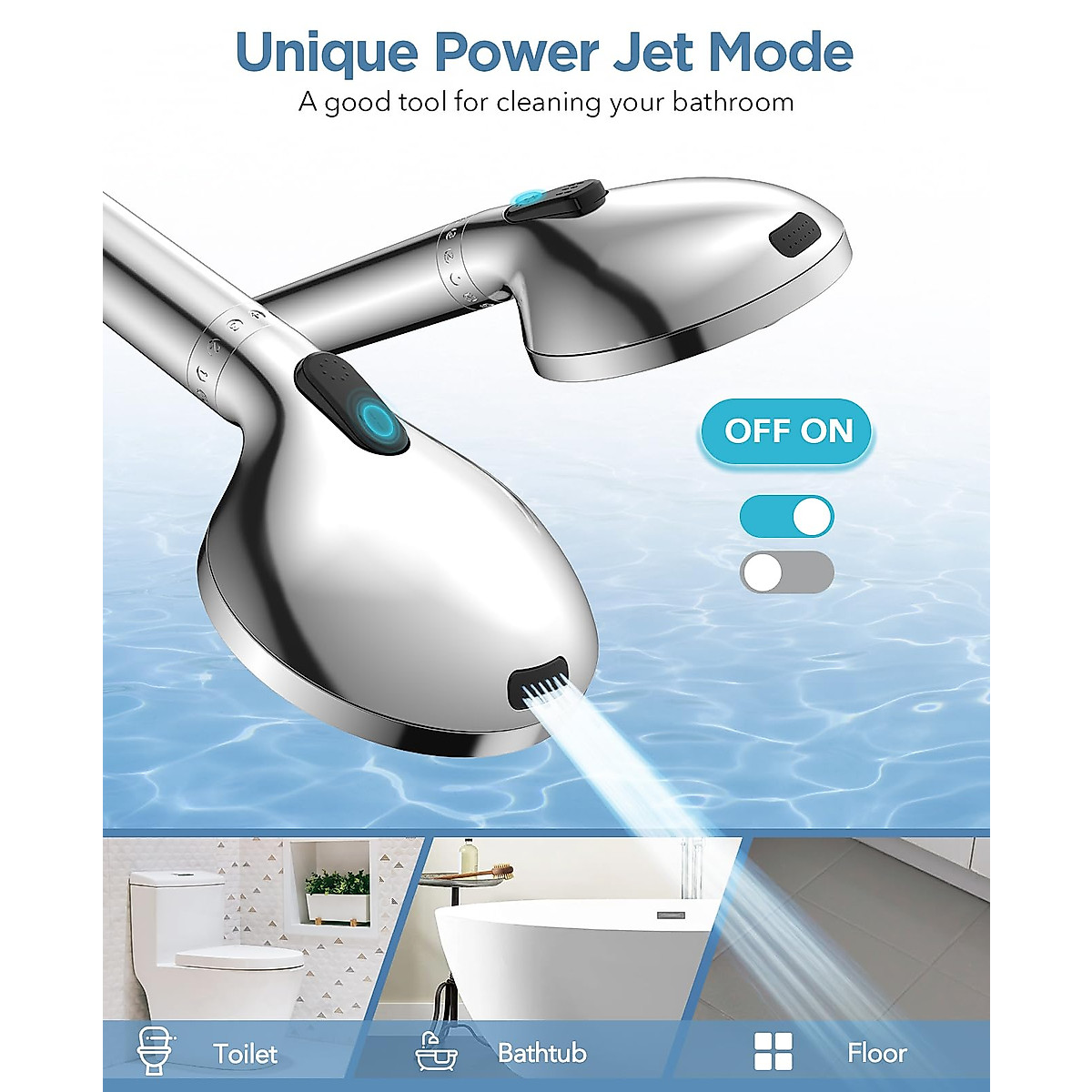 MakeFit Handheld Shower Head with Filter - High Pressure Shower Head with 10 Spray Modes, Hard Water Softener Showerhead with Hose, Bracket and Shower Filters to Remove Chlorine and Heavy Metals