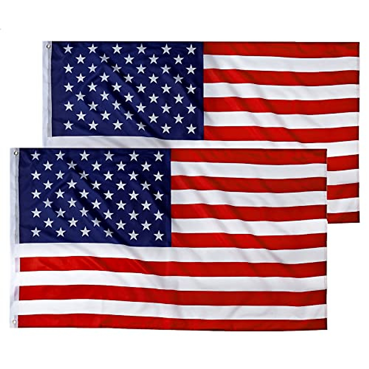 CASTDREAM American US Flag 3x5, 2 Pack Vibrant Color & Fade Resistant US Flags for Outside 3x5 ft Flags Double Stitched Long Lasting Polyester with Durable Brass Grommets USA Flag