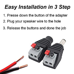 exgoofit DC Power Connector Plug 10 Pairs Male and Female DC Connector 5.5mm x 2.1mm Power Jack Plug Adapter Socket for CCTV Camera and Led Strip