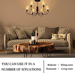 Retisee 9 Pcs Clear Seeded Glass Shade Cylinder Bubble Glass Lamp Shade for Light Fixture Replacement Globe 5.9 Inch High 3.9 Inch Diameter 1.65 Inch Fitter Cover for Chandelier Pendant (Hammered)