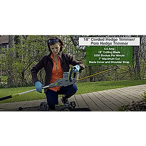 Earthwise 2-in-1 Convertible Pole Hedge Trimmer