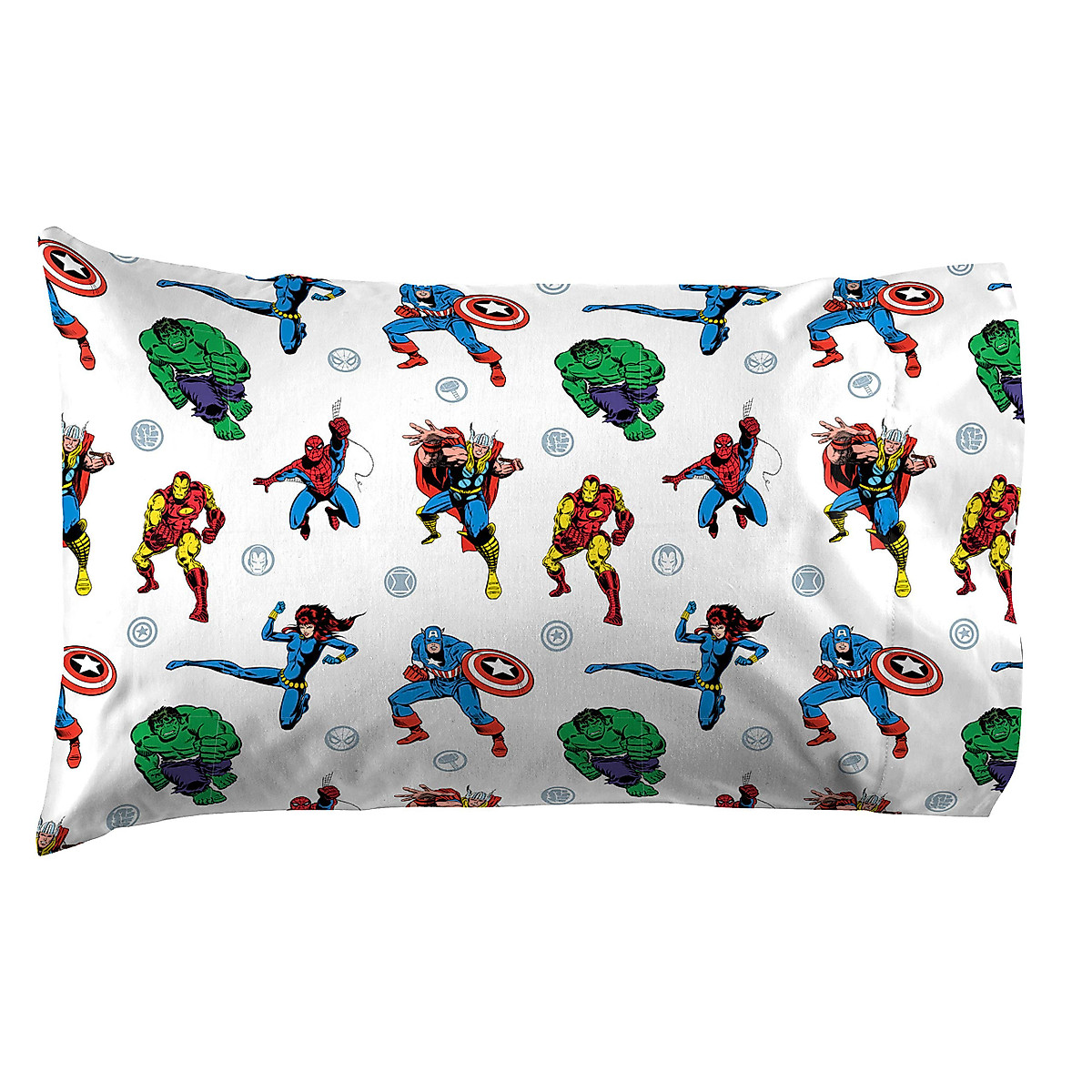 Jay Franco Marvel Avengers Fighting Team Twin Sheet Set - 3 Piece Set Super Soft and Cozy Kid’s Bedding - Fade Resistant Microfiber Sheets (Official Marvel Product)