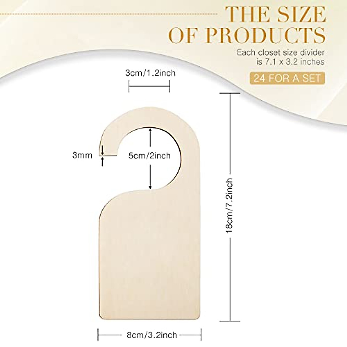 Blank Clothing Rack Divider Wooden Closet Size Divider Baby Closet Blank Organizers hanger separators Hanging Closet Dividers with Marker Pen for Home Nursery Baby Clothes (25 Pieces)