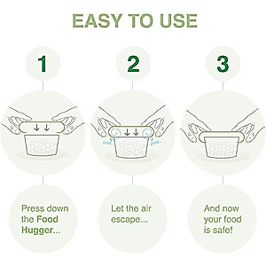 Food Huggers Replacement Lids for Glass Storage Containers | Silicone & Glass Lids that Don’t Crack | Fits Round Container Brands & Bowls | 100% Plastic Free | 3 Lid Set (XS,S,M), Gradual Green