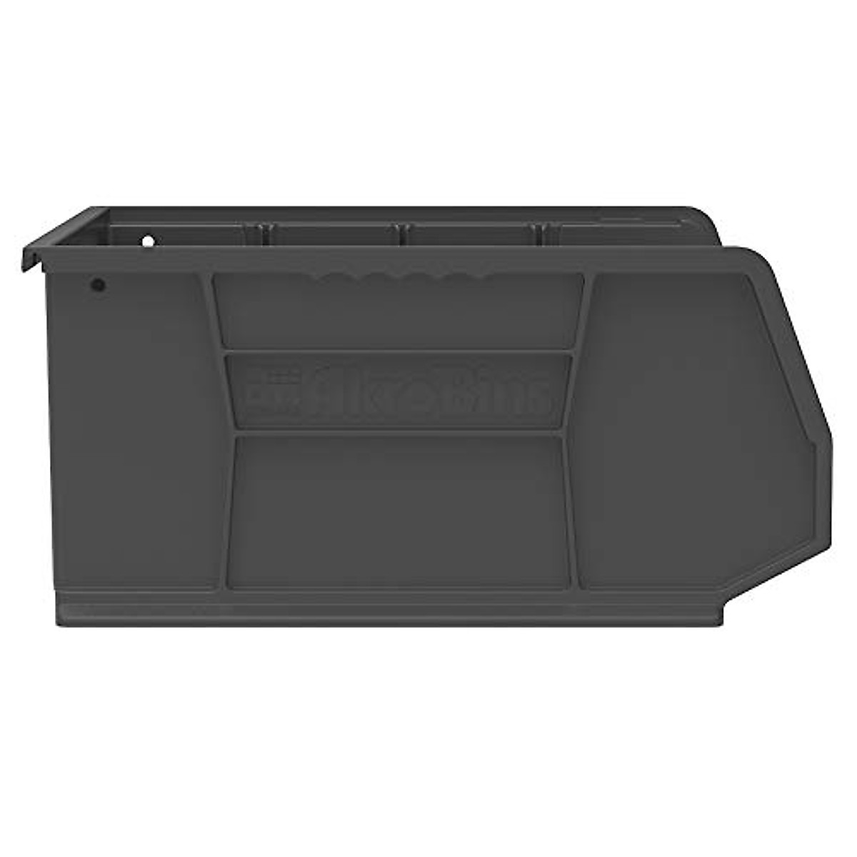 Akro-Mils 30250 AkroBins Plastic Storage Bins, Space-Saving Stackable Bins for Garage, Pantry, Craft Organization, 15-Inch x 16-Inch x 7-Inch, Black, 6-Pack