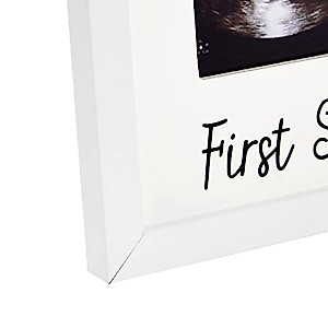 Juvale Baby Sonogram Picture Frame for 4 x 3 Ultrasound Photo, First Selfie (7 x 6.5 In, White)