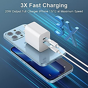 [MFi Certified] USB C iPhone 14 13 12 Fast Charger Block and 10FT Long iPhone Lightning Charging Cord Compatible for iPhone 14 Pro Max/14 Pro/14, 13/12/11 Pro Max, 13/12/11 Pro,iPad