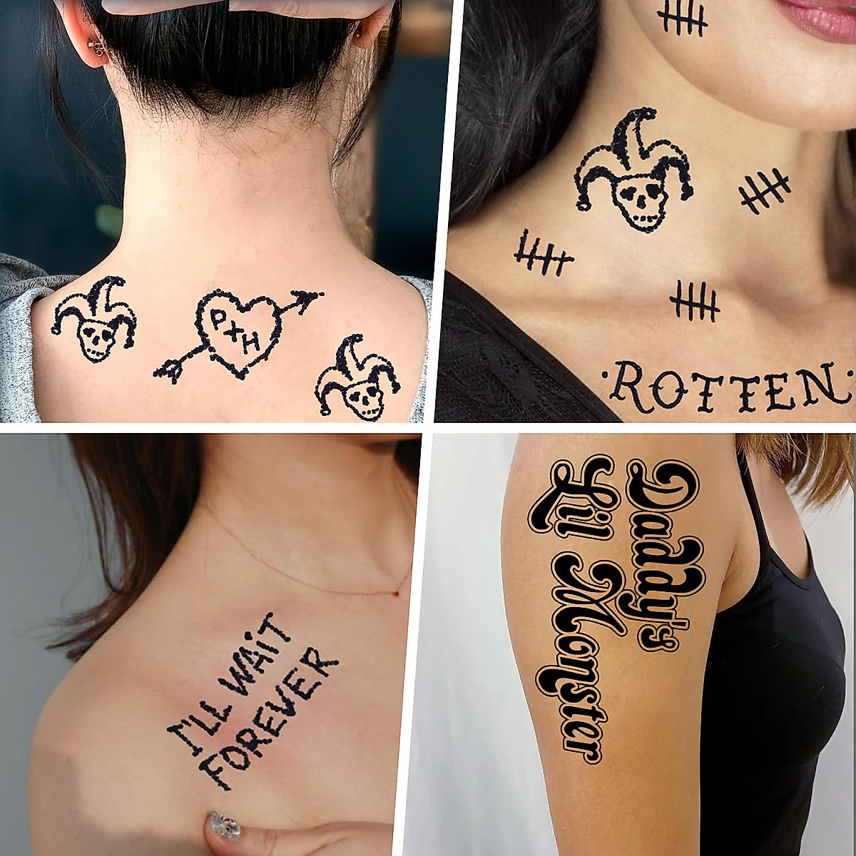 3 Sheets Temporary Tattoos Tattoo Sticker Perfect for Halloween Cosplay Costumes and Party Accessories