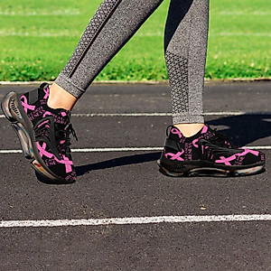 Pink Breast Cancer Awareness Women's Walking Running Shoes Athletic Tennis Fashion Sneakers for Men