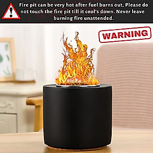 Tabletop fire Pit | Smores Maker Mini Indoor Fire Pit- Portable Table Top Fire Pit Bowl with Roasting Forks and Cork Pad -Tabletop Mini Indoor Fireplace -Small Fire Pit (Black)