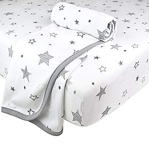 American Baby Company 100% Cotton Thermal Waffle Swaddle Blanket, Soft, Breathable & Stretchy, Super Stars, 30" x 40" for Boys and Girls, Perfect for Swaddling, Travel and Gifting