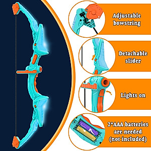 2 Pack Bow and Arrow Set for Kids, Light Up Archery Set with 14 Suction Cup Arrows, Archery Targets Outdoor Games for Kids Ages 4-8 8-12, Birthday Gifts Toys for 5 6 7 8 9 10 11 12 Year Old Boys Girls