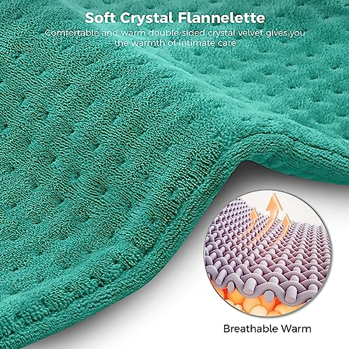 NOWWISH Heating Pad for Back Pain & Cramps Relief, XL Moist Heat Electric Heating Pads with Auto Shut Off Large, Gifts for Women Men, 12 "x 24 Green