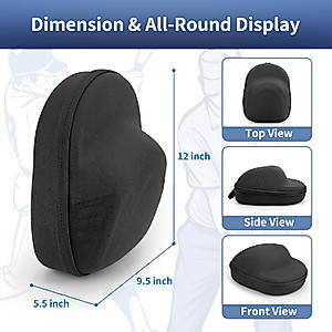 HESPLUS Hat Case for Baseball Caps, Hat Travel Case Storage Bag Hat Carrier with Carrying Handle & Adjustable Shoulder Strap, Hat Box Holder Protects up to 6 Hats, Portable Hat Luggage Case- Black