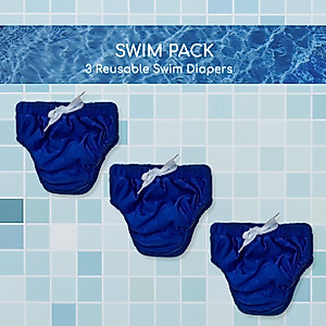 KaWaii Baby Unisex Infant Toddler Swim Diapers, Reusable Swimming Pants Mesh Inner, 3-Pack (S,M,L) 12-40 lbs