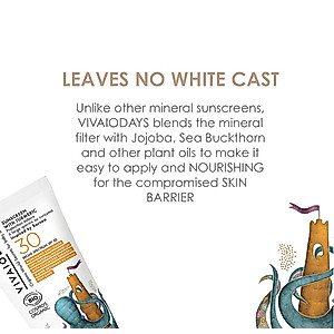 VIVAIODAYS - Sunscreen with Turmeric, Body & Facial Sunscreen with Broad Spectrum SPF 30, Sunscreen Lotion for Babies & Adults, Sun Skin Care, Reef Friendly Sunscreen, COSMOS ORGANIC Certified, 100 ml