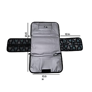 Portable Diaper Changing Pad by BabyDJhor, Open with One Hand, Unisex Baby Style, Excellent to Travel, Camping, Vacations, Gift, Register List and More. Newborn and Infant.