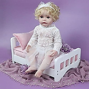 M&G House Newborn Photography Props White Lace Outfits Newborn Photography Outfits Girl Lace Rompers Baby Photo Prop Skirts Baby Photoshoot Props (Long Sleeve, White, 0-2 Months)