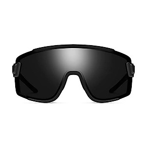 SMITH Wildcat Sunglasses with ChromaPop Lens – Shield Lens Performance Sports Sunglasses for Biking, MTB & More – For Men & Women – Matte Black + Black Lens
