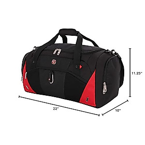 SwissGear 1900 Travel Duffle Bag, Black/Red, 22-Inch
