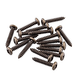 #5 x 5/8" Antique Brass Round Head Phillips Wood Screws - Pack of 25 - Self Tapping Screws for Wood - RH558-SAB